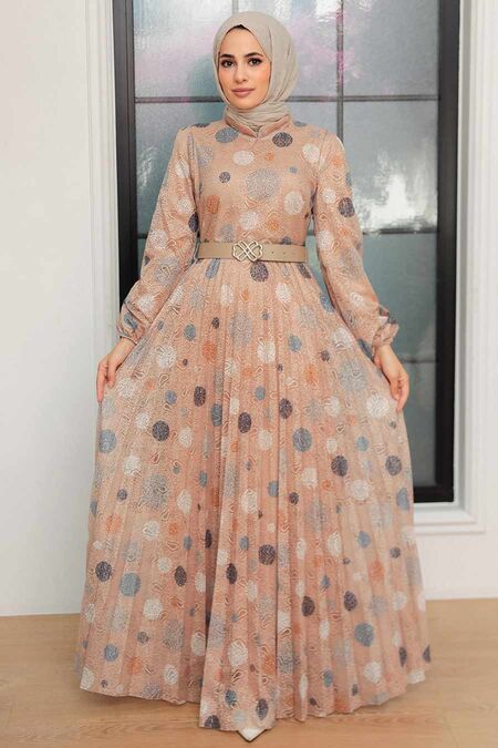 Biscuit Hijab Dress 11871BS - Neva-style.com