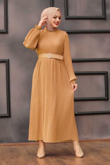 Biscuit Hijab Dress 2751BS - Neva-style.com