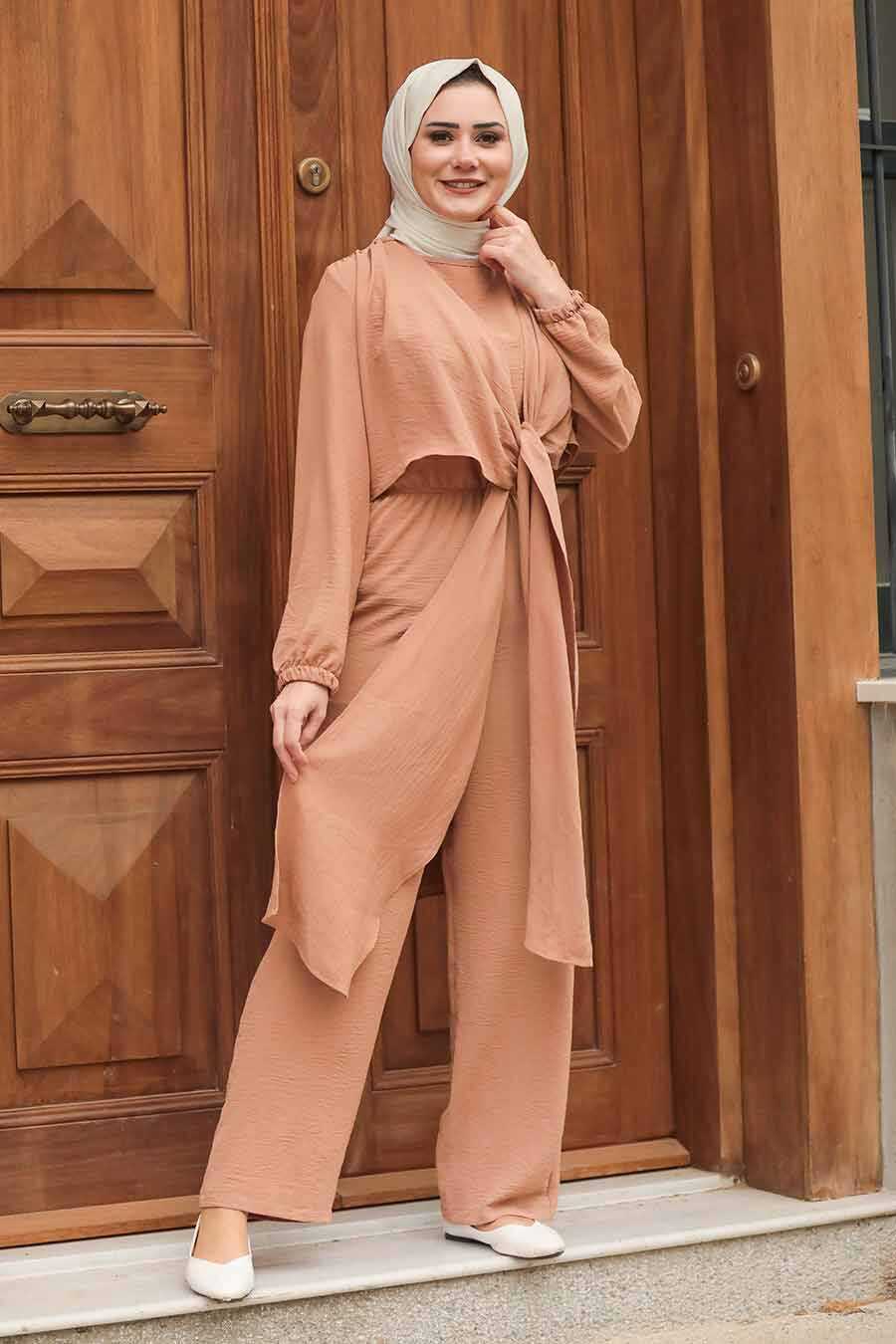 Biscuit Hijab Suit Dress 11032BS - Neva-style.com
