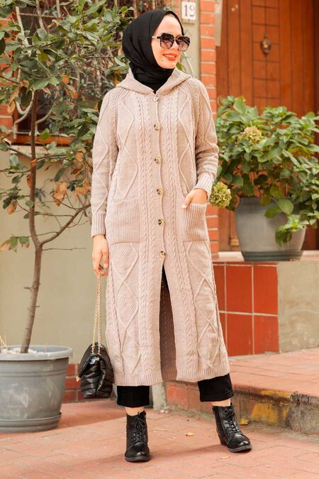 Mink Hijab Knitwear Cardigan 7036V - Neva-style.com