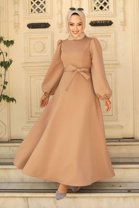 Modest Biscuit Dress 23102BS - Neva-style.com