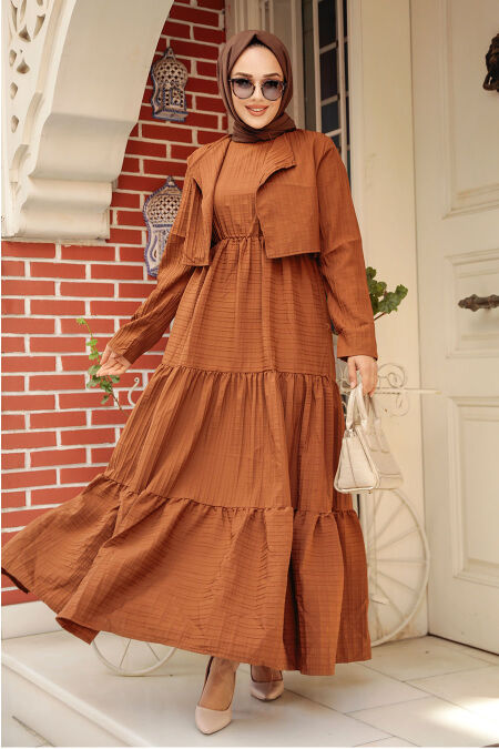 Modest Dark Sunuff Colored Summer Dress 20301KTB - Neva-style.com
