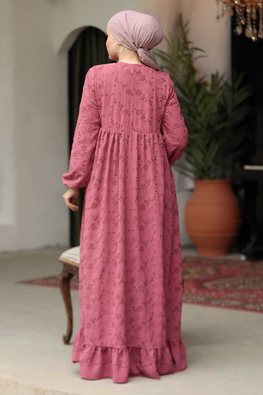 Modest Dusty Rose Summer Dress 23201GK - Neva-style.com