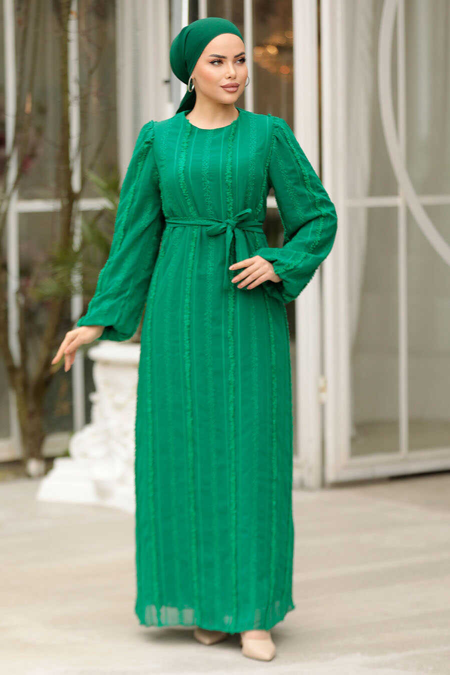 Modest Green Long Dress 23261Y - Neva-style.com