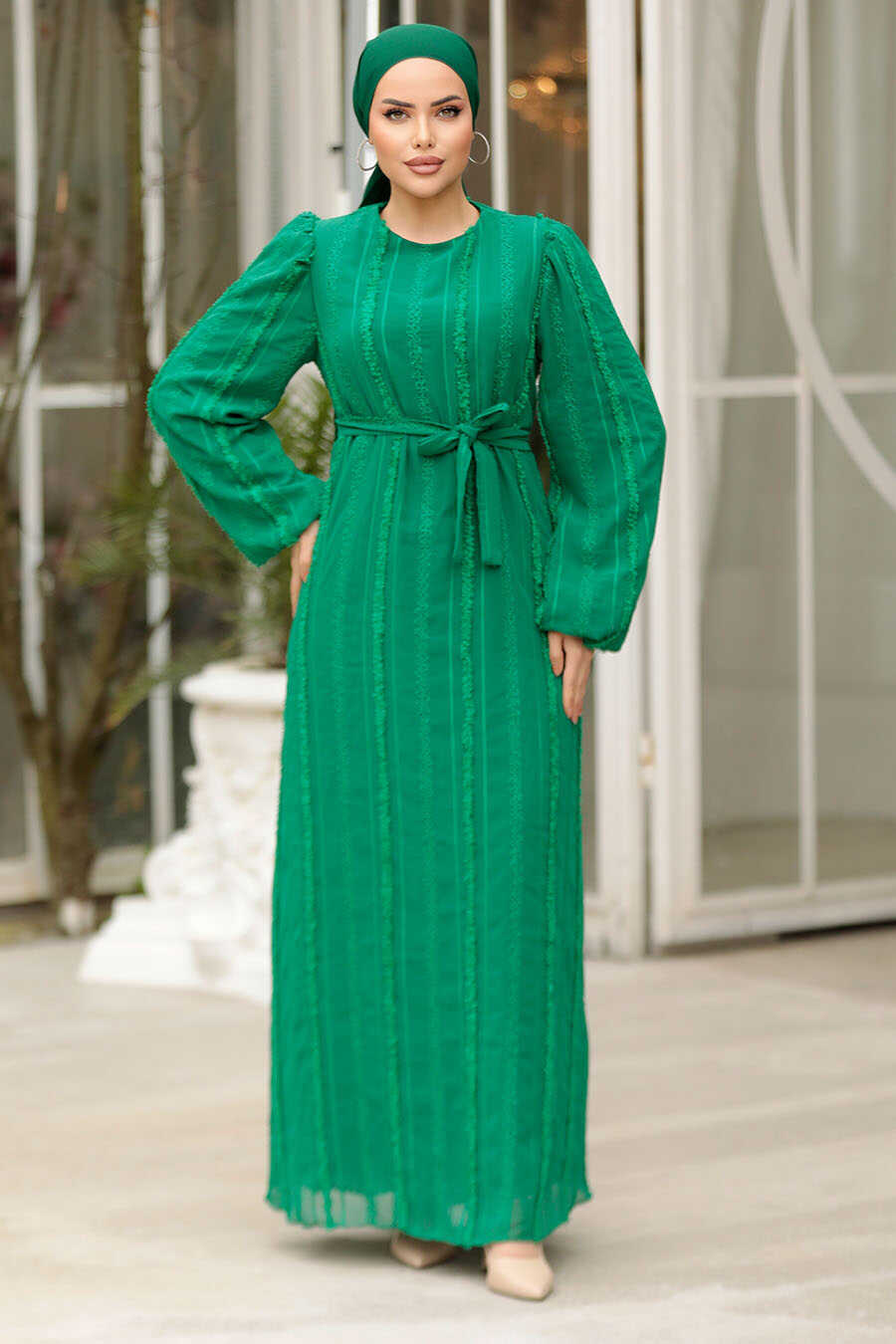 Modest Green Long Dress 23261Y - Neva-style.com