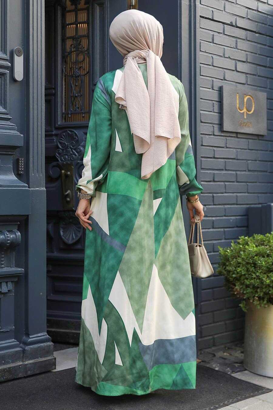 Modest Green Women Dress 19501Y - Neva-style.com