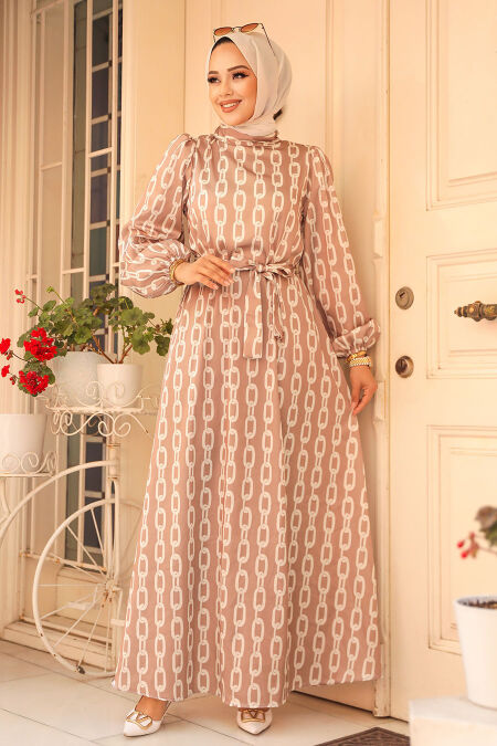 Modest Mink Summer Dress 23422V - Neva-style.com