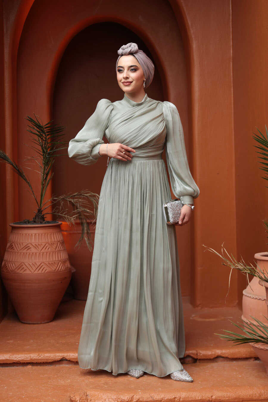 Modest Mint Evening Gown 44081MINT - Neva-style.com