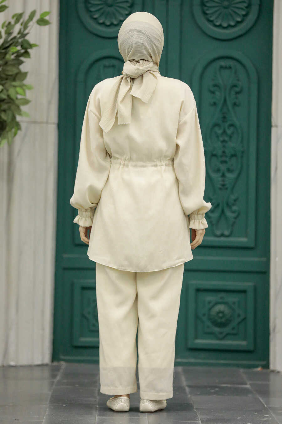Beige Hijab Dual Suit 5899BEJ - Neva-style.com