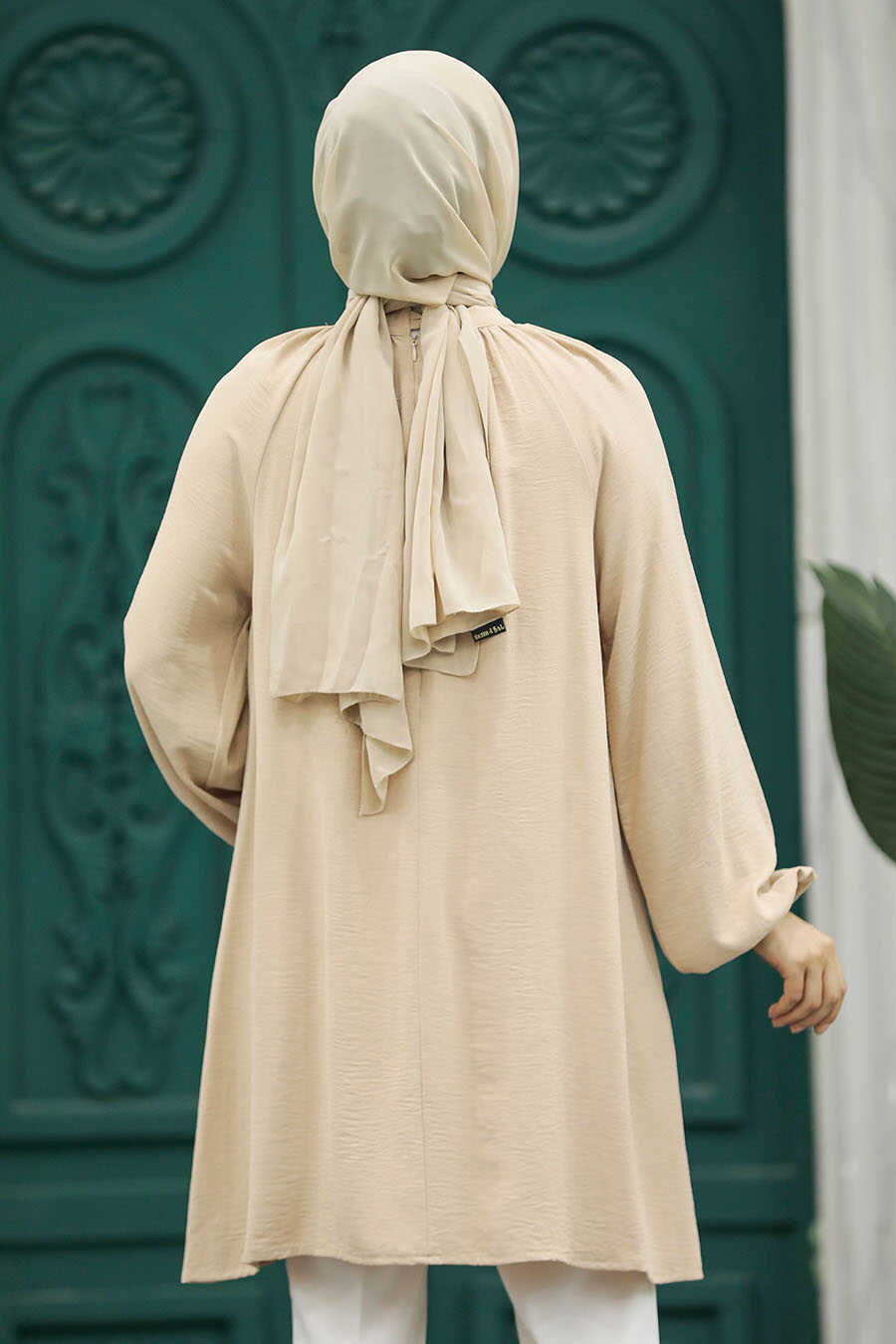 Beige Islamic Clothing Tunic 1117BEJ - Neva-style.com