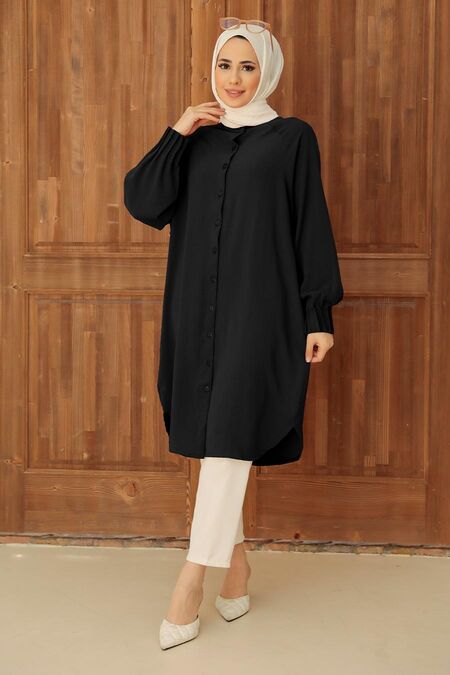 Black Hijab Turkish Tunic 6312S - Neva-style.com