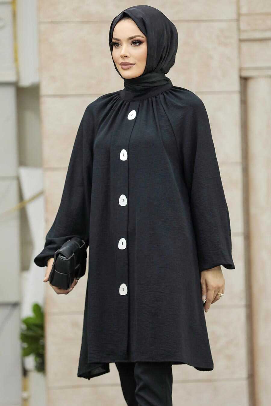 Black Islamic Clothing Tunic 1117S - Neva-style.com