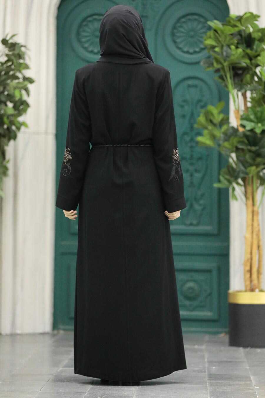 Black Long Abaya 45273S - Neva-style.com