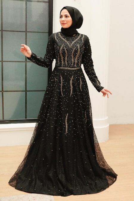 Black Turkish Modest Dress 624S - Neva-style.com