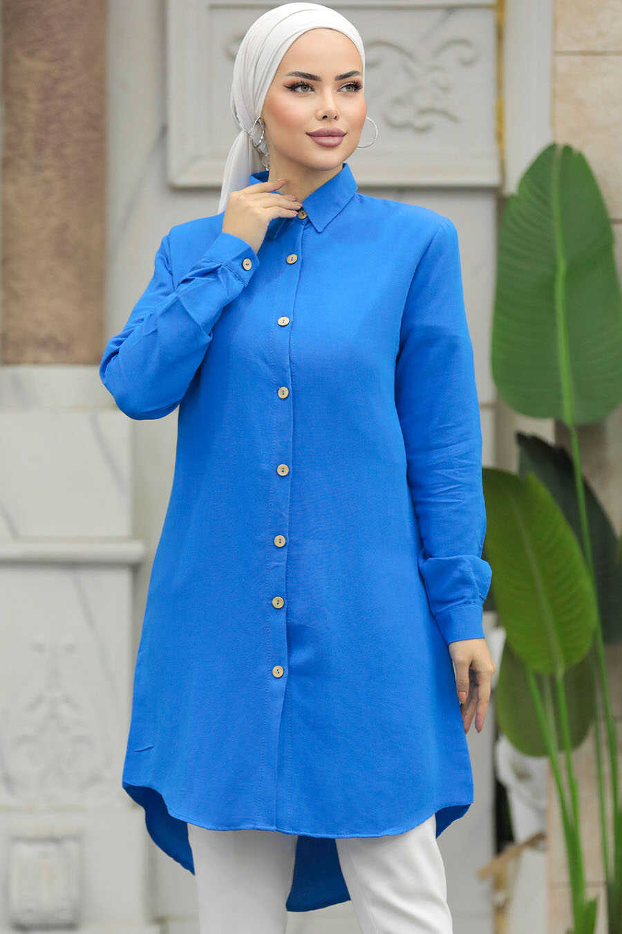 Blue Modest Tunic 11491M - Neva-style.com