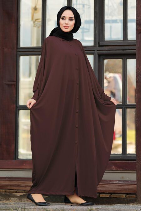 Brown Long Turkish Abaya 1723KH - Neva-style.com