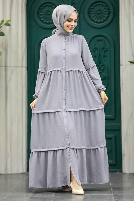 Grey High Quality Dress 5850GR - Neva-style.com