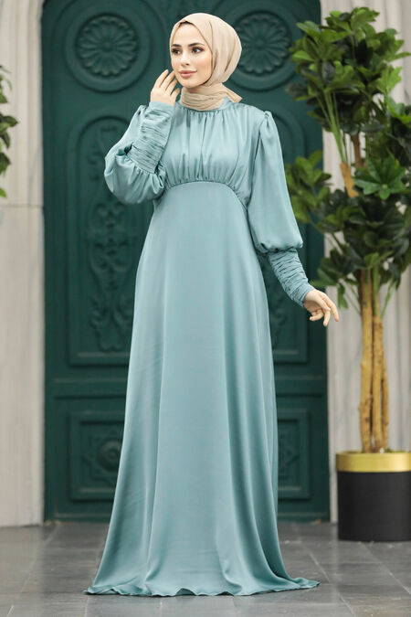 Luxorious Almond Green Modest Islamic Clothing Prom Dress 22192CY ...