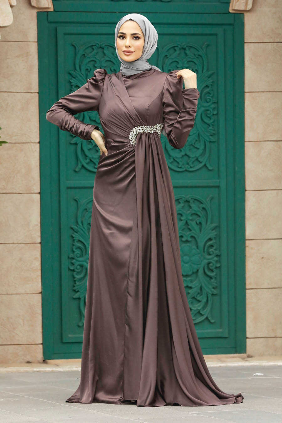 Neva Style Luxury Brown Muslim Wedding Dress 2320kh Neva