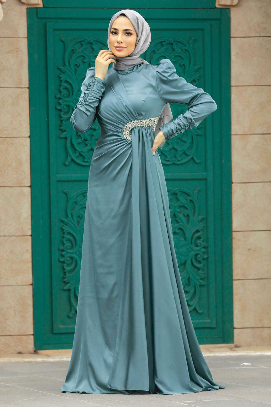 Luxury Mint Muslim Wedding Dress 2320mint Neva