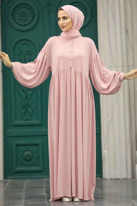 Powder Pink High Quality Dress 5922PD - Neva-style.com