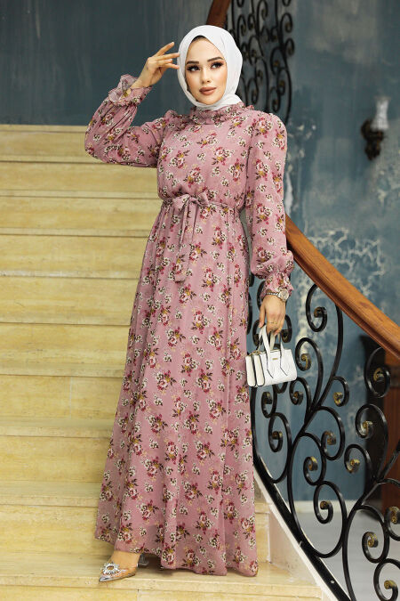 Plum Color High Quality Dress 33072MU - Neva-style.com