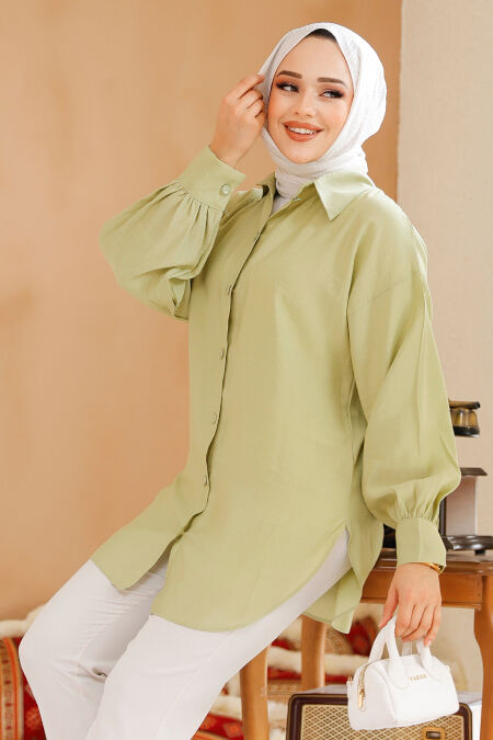 Pistachio Green Modest Tunic 10059FY - Neva-style.com