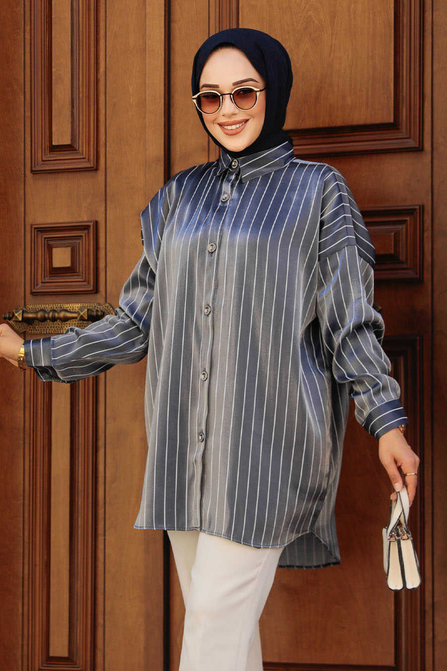 Smoke Color Modest Tunic 21401FU - Neva-style.com