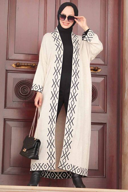 Stone Hijab Knitwear Cardigan 3063TAS - Neva-style.com