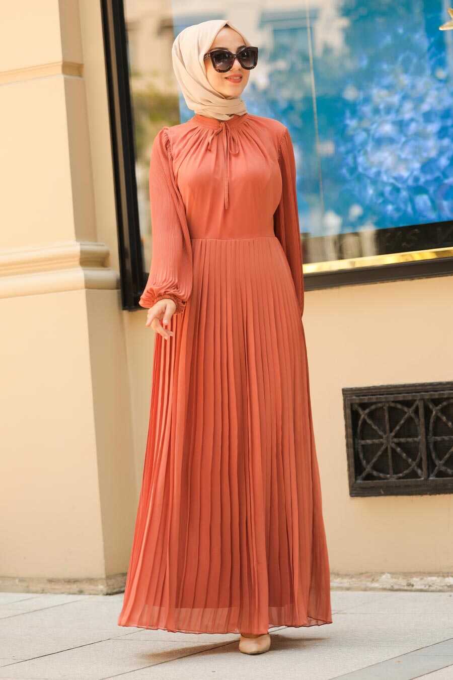 Terra Cotta Hijab Dress 2411KRMT - Neva-style.com